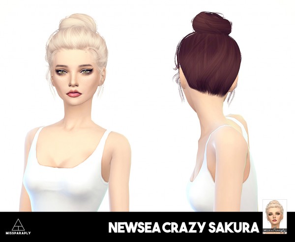 Sims 4 Hairs ~ Miss Paraply Newsea`s Crazy Sakura Hair Retextured