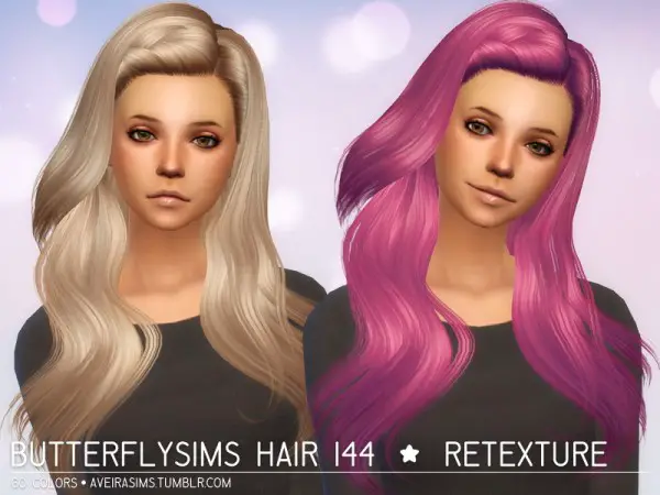 Sims 4 Hairs ~ Aveira Sims 4 Butterflysims 144 Hair Retextured