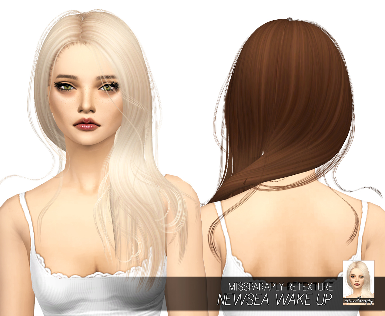 Sims 4 Hairs ~ Miss Paraply Newsea`s Wake Up Hair Retextured
