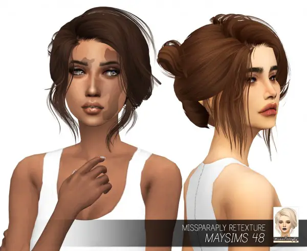 Sims 4 Hairs ~ Miss Paraply Maysims 48 Hair Retextured