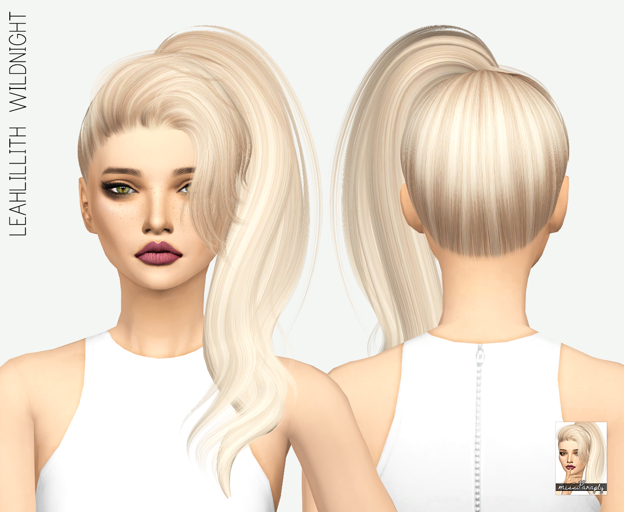 Sims 4 Hairs ~ Miss Paraply Leahlillith`s Wildnight Hair Retextured