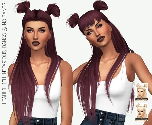 Sims 4 Hairs ~ Miss Paraply Leahlillith`s Nefarious Hair Retextured