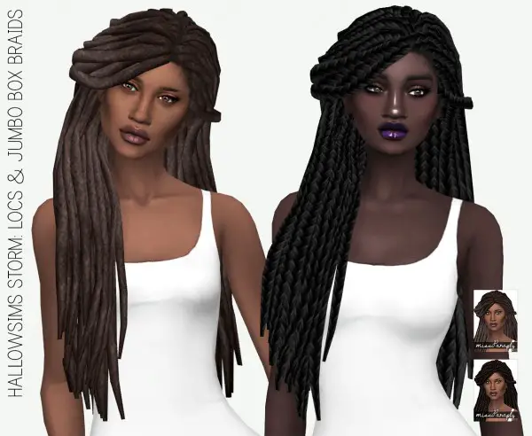 Sims 4 Hairs ~ Miss Paraply Hallow`s Storm Hair Retextured