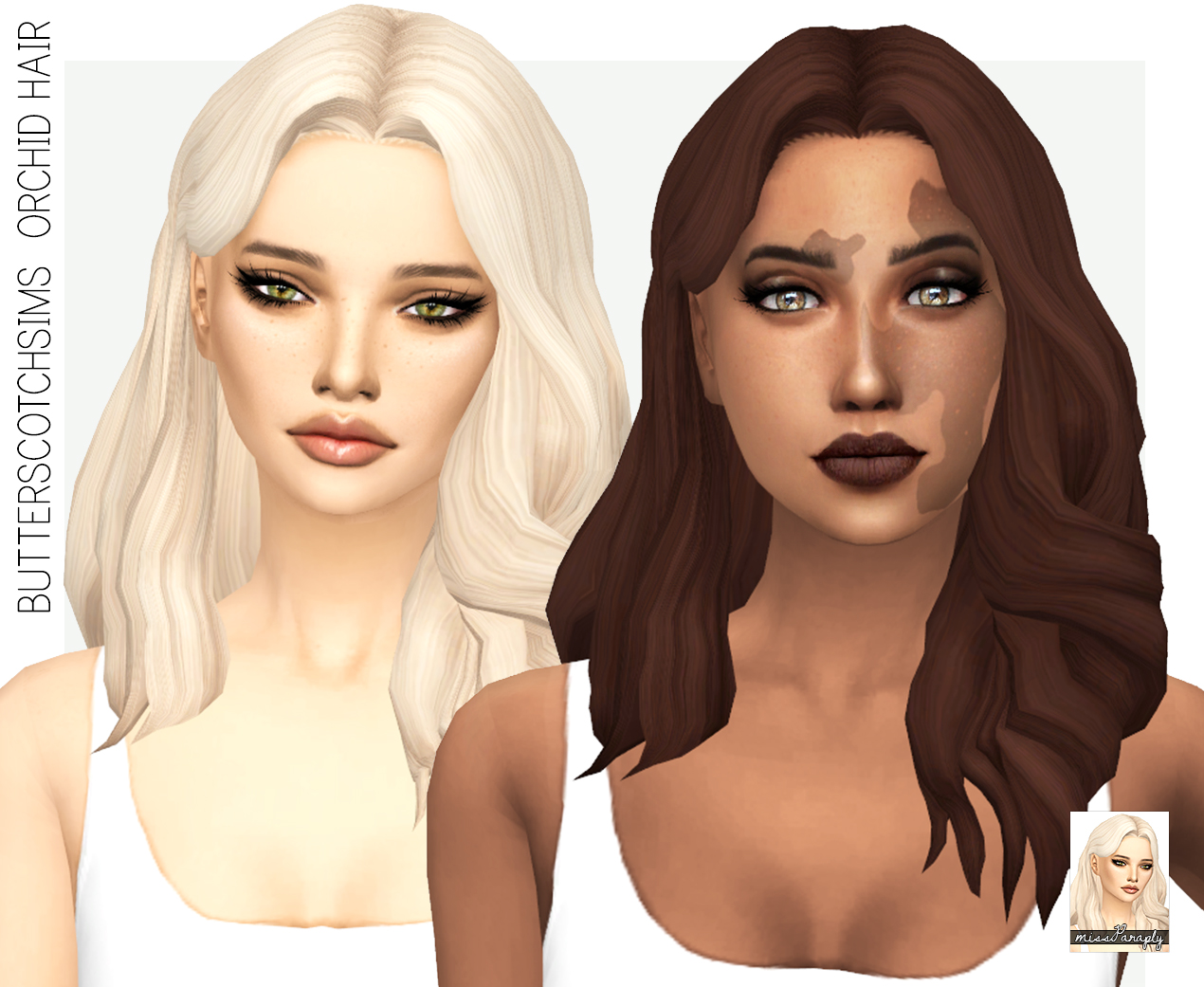 Sims 4 Hairs ~ Miss Paraply Butterscoth`s Orchid Hair Retextured