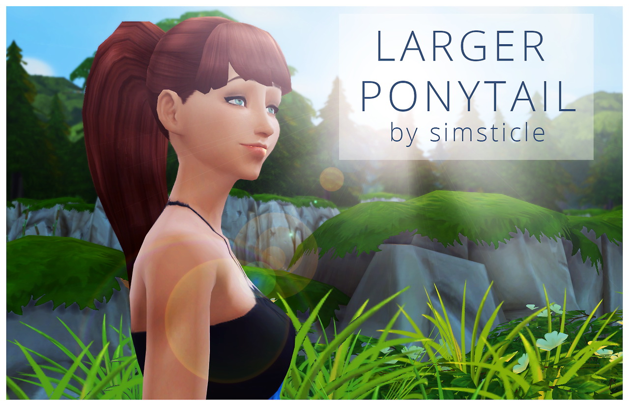 SimsSticle: Larger Ponytail hairstyle new mesh - Sims 4 Hairs