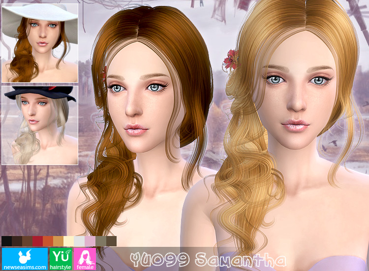 - select a Website -: YU 099 Samantha Side ponytail hairstyle - Sims 4 ...