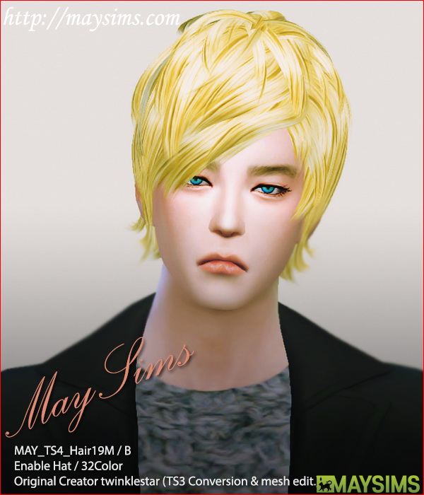 MAY Sims: May Hairstyle 19M/B - Sims 4 Hairs