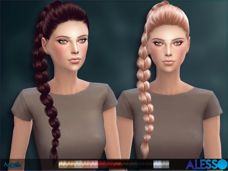 The Sims Resource: Angels hairstyle by Alesso - Sims 4 Hairs