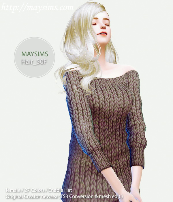 MAY Sims: May Hairstyle 50F retextured - Sims 4 Hairs