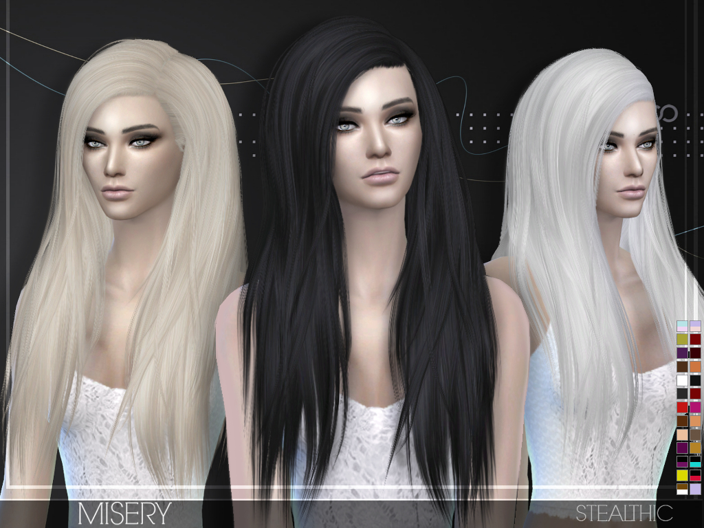 Stealthic: Misery hairstyle ~ Sims 4 Hairs