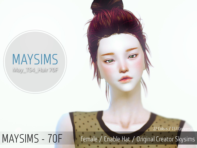 MAY Sims: May Hairstyle 70F - Sims 4 Hairs