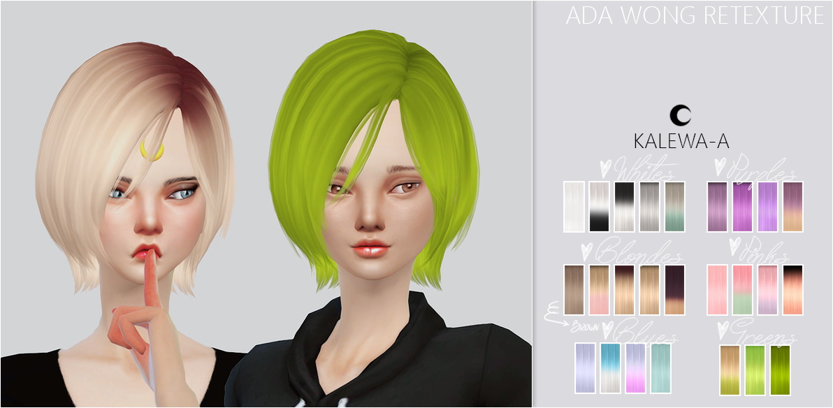 Kalewa-a: Ada Wong hairstye retextured - Sims 4 Hairs