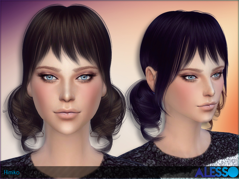 The Sims Resource: Himiko hairstyle by Alesso - Sims 4 Hairs