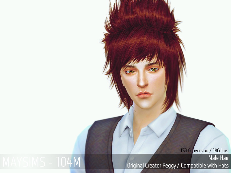 MAY Sims: May Hairstyle 104M retextured - Sims 4 Hairs