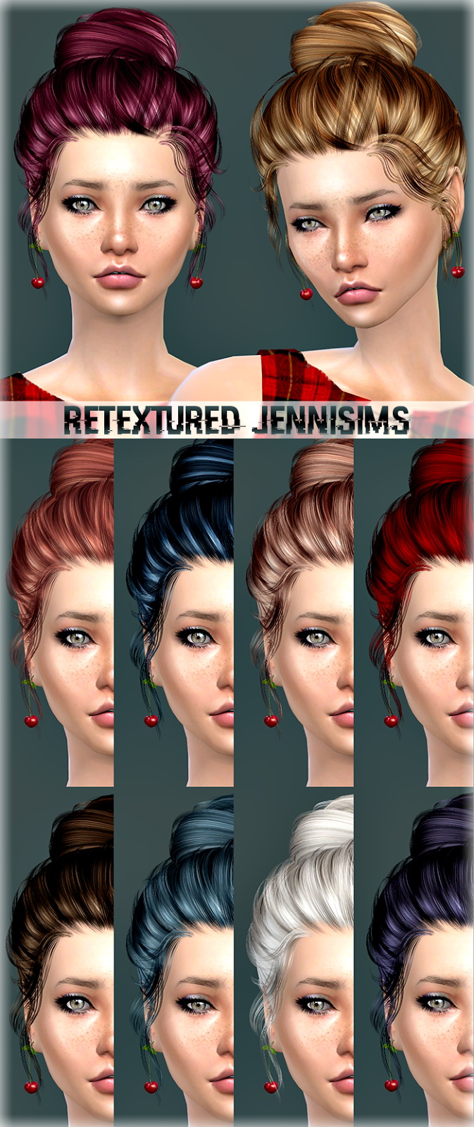 Jenni Sims: Newsea`s Sakura hair retextured - Sims 4 Hairs