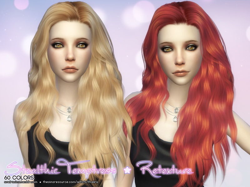 Sims 4 Hairs ~ Aveira Sims 4: Stealthic Temptress hairs retextured