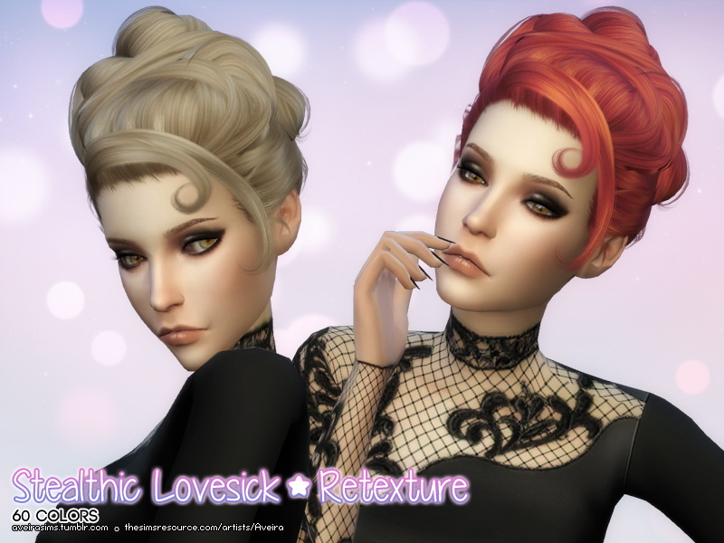 Aveira Sims 4: Stealthic Lovesick hair retextured - Sims 4 Hairs