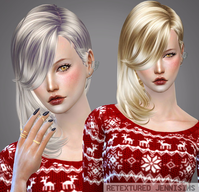Jenni Sims: Newsea`s Hell on heels hair retextured - Sims 4 Hairs