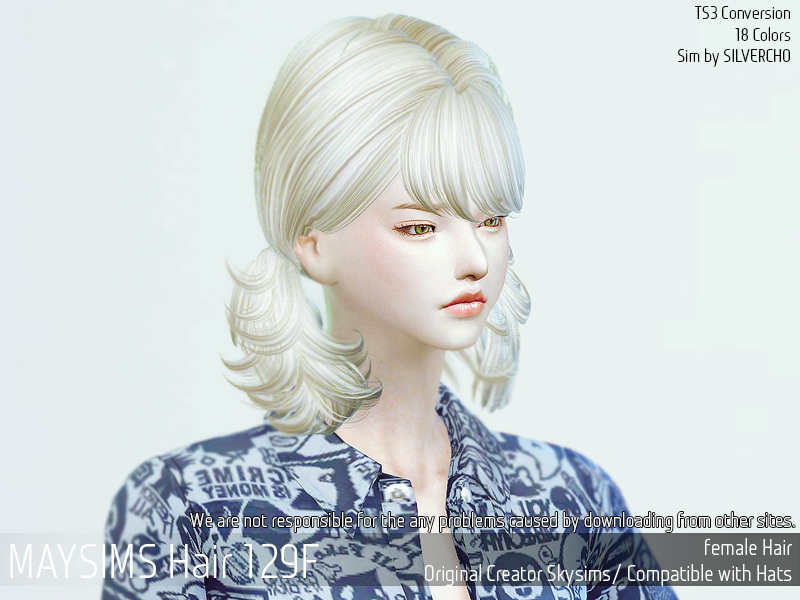 MAY Sims: May Hair 129F retextured - Sims 4 Hairs