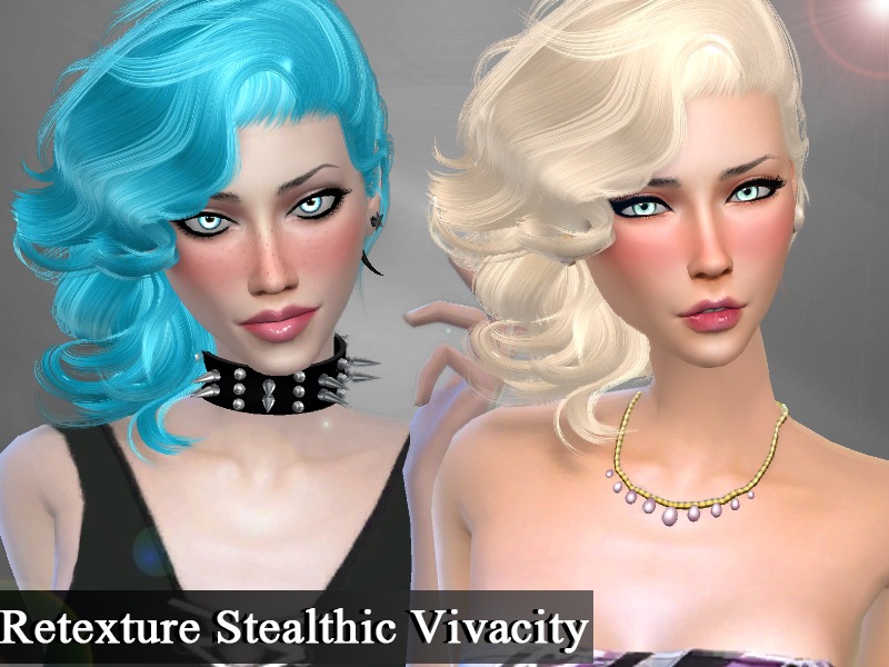 The Sims Resource: Stealthic Vivacity hair retextured by Genius666 ...
