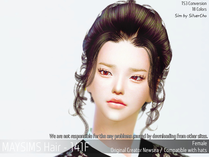 MAY Sims: May Hair 141F - Sims 4 Hairs