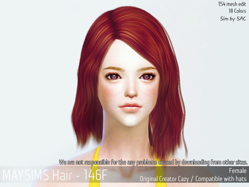 MAY Sims: May 146F hair - Sims 4 Hairs