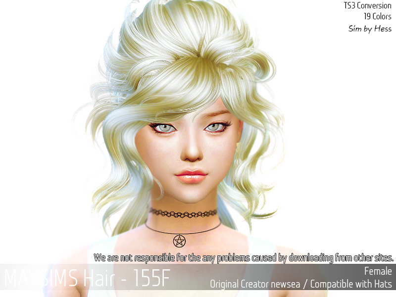 MAY Sims: May 155F hair retextured - Sims 4 Hairs