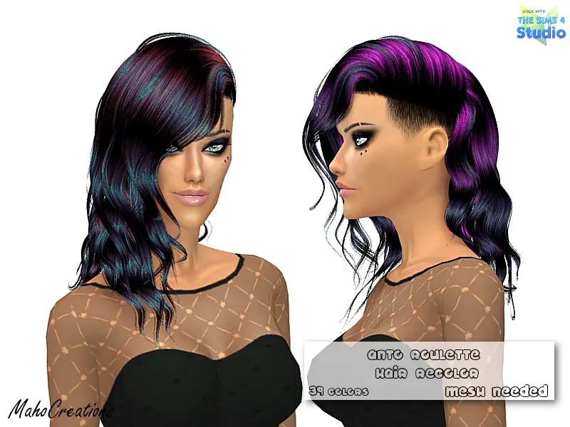 The Sims Resource Anto Roulette Hair Recolored By Mahocreations Sims