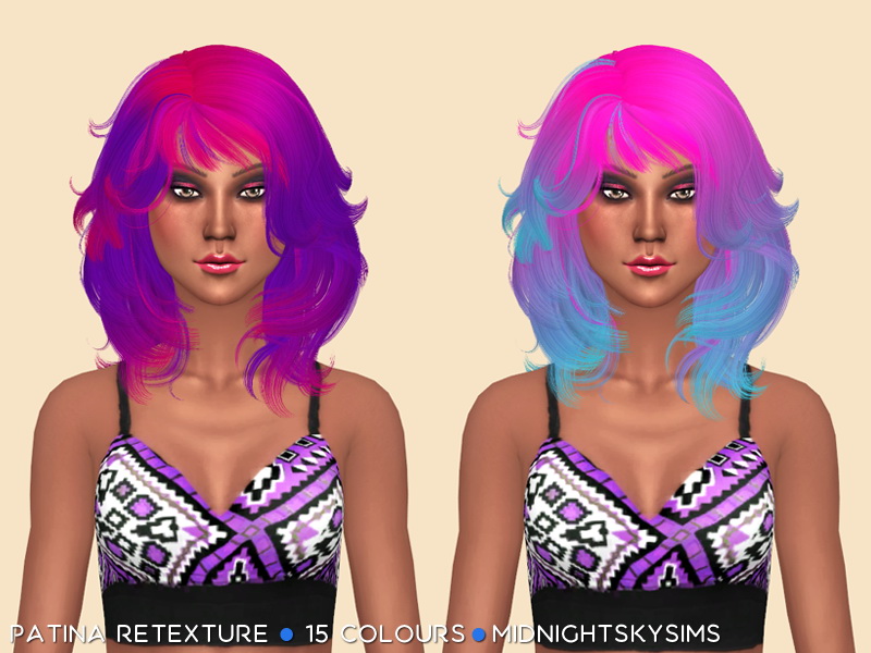 Simsworkshop: Patina hair retextured - Sims 4 Hairs