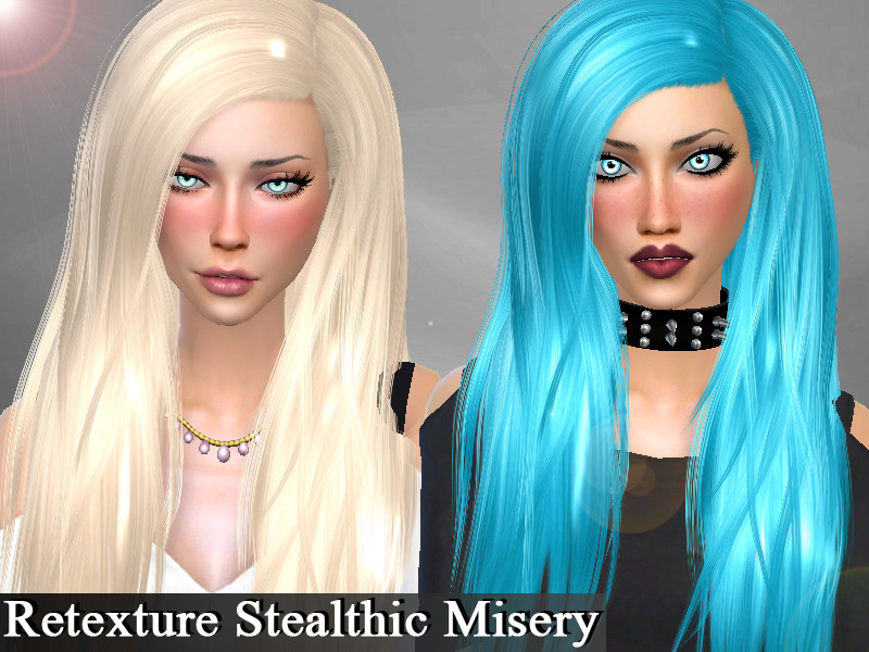 Sims 4 Hairs ~ Genius6613: Stealthic`s Misery hair retextured