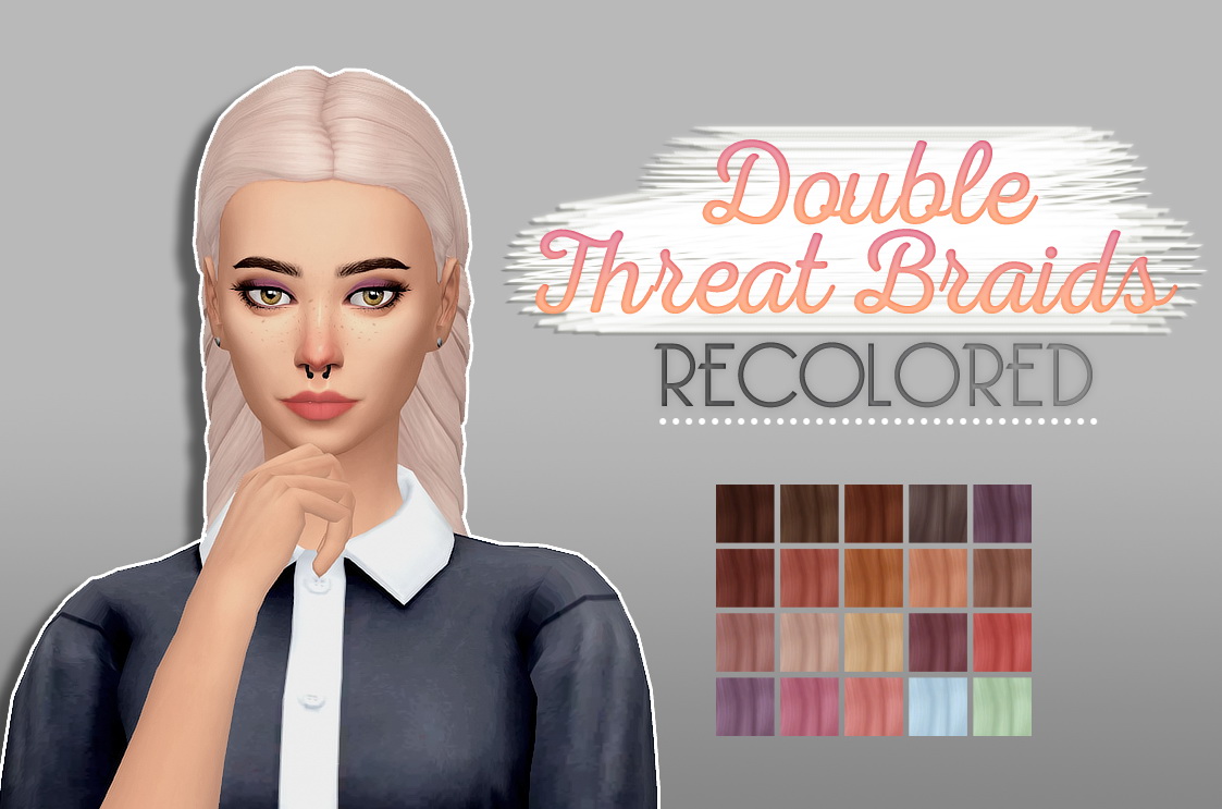 Whoohoosimblr: Double Threat Braids hair - Sims 4 Hairs
