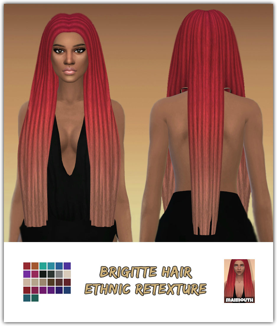 Simsworkshop: Brigitte Hair Ethnic Retextured by maimouth - Sims 4 Hairs