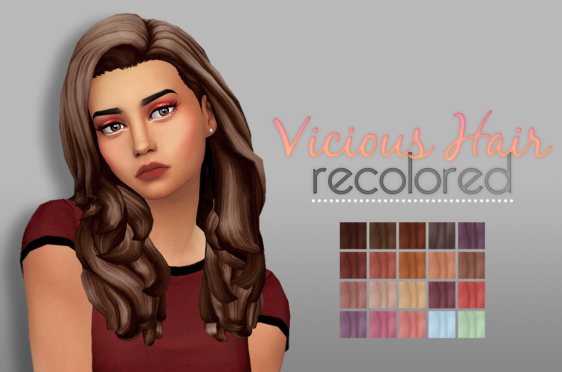 Whoohoosimblr: Vicious hair recolored - Sims 4 Hairs