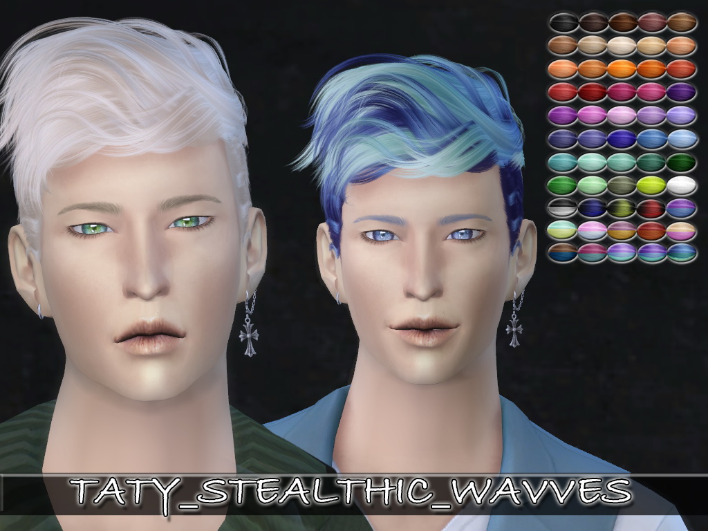 Simsworksop: Stealthic Wavves - Sims 4 Hairs