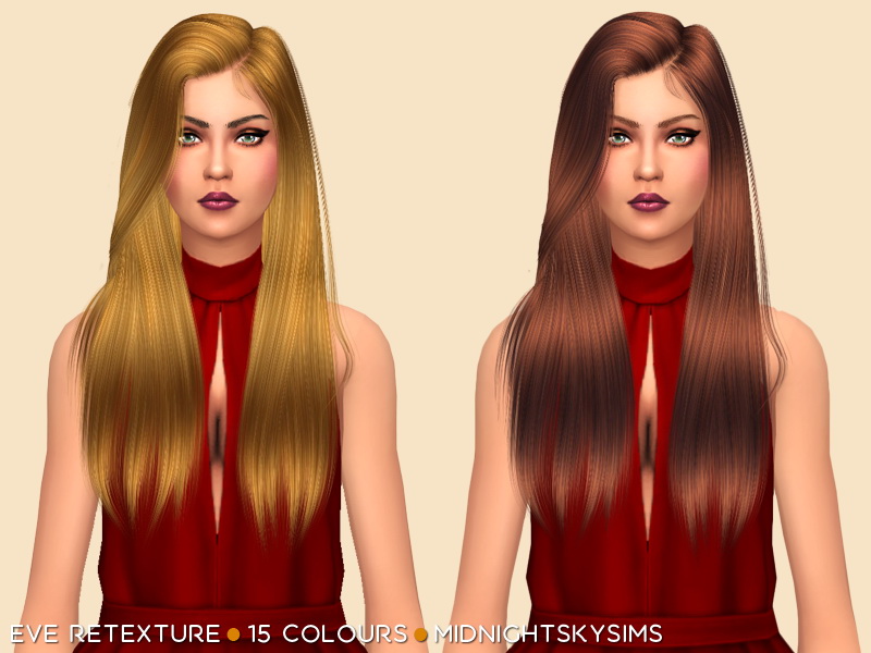 Simsworkshop: Eve natural retextured by midnightskysims - Sims 4 Hairs