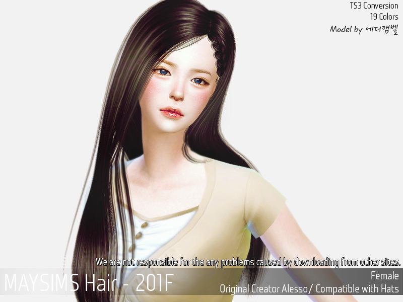 MAY Sims: May Hair 201F - Sims 4 Hairs
