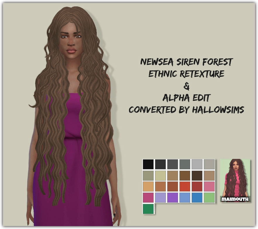 Simsworkshop: Siren Forest Hair Ethnic Retextured by maimouth - Sims 4 ...