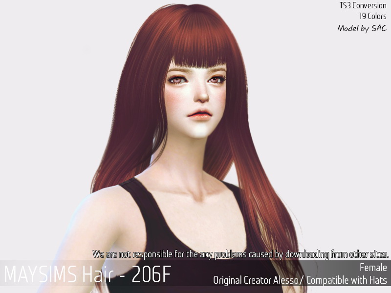 MAY Sims: May 206 F Hair retextured - Sims 4 Hairs