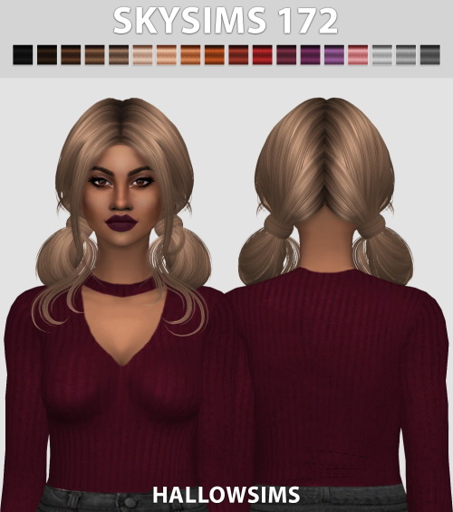 Sims 4 Hairs ~ Hallow Sims: Skysims 172 hair retextured