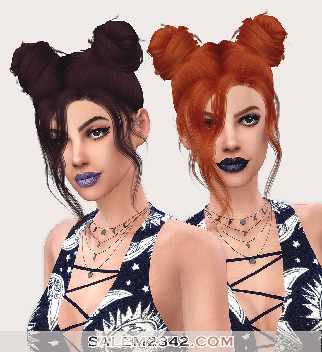 Salem2342: LeahLillith`s Nevaeh Hair Retextured - Sims 4 Hairs