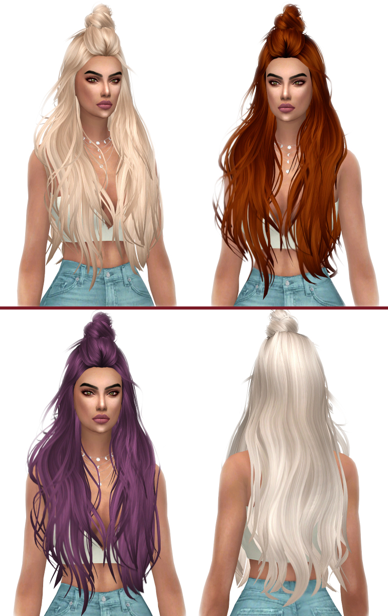 Sims 4 Hairs ~ Kenzar Sims: HallowSims Mandy Hair Retextured