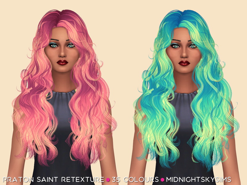 Simsworkshop: Patron Saint Unnatural hair retextured by midnightskysims ...