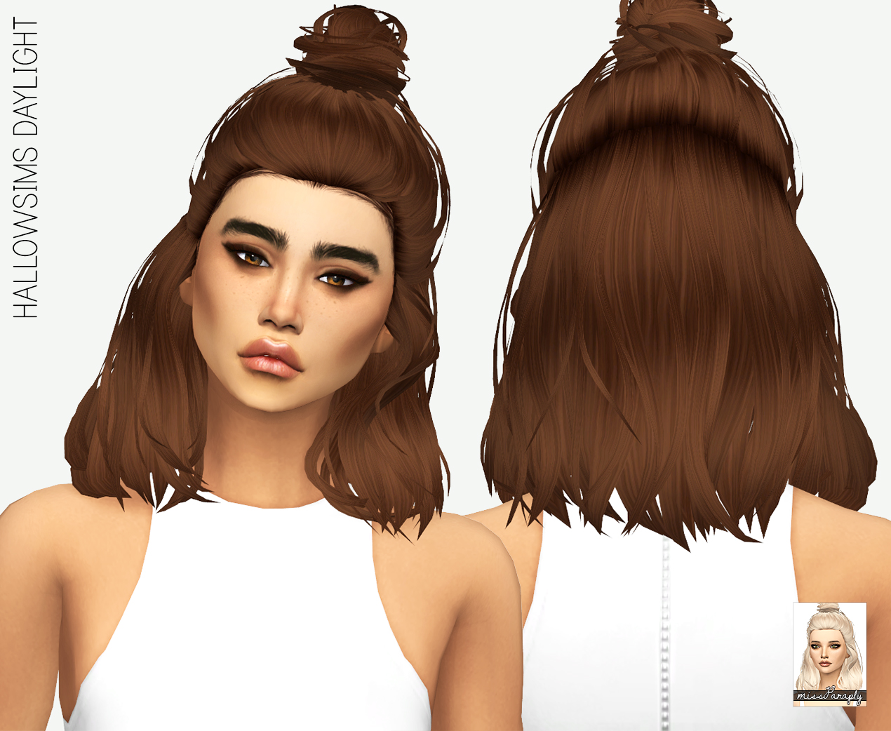 Sims 4 Hairs ~ Miss Paraply: Hallow`s Daylight hair retextured