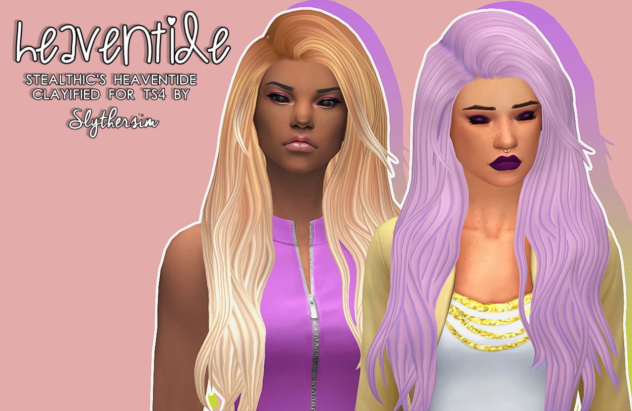 Slythersim: Stealthic’s Heaventide & Vanity Clayified - Sims 4 Hairs