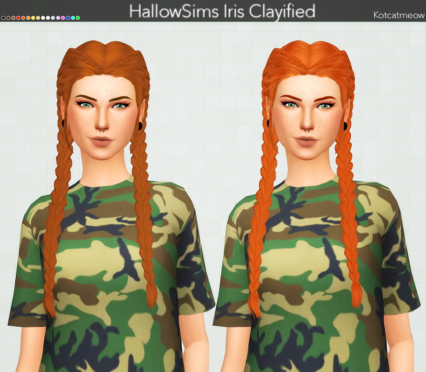 Kot Cat: HallowSims Iris Hair Clayified - Sims 4 Hairs