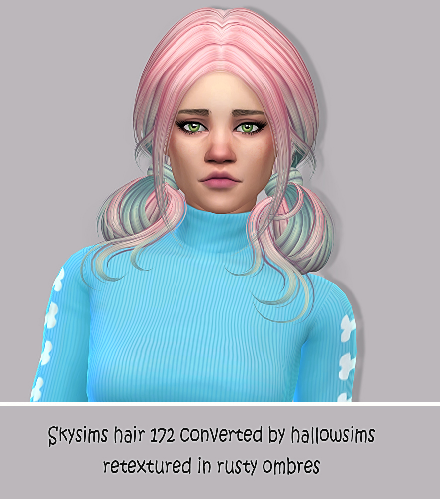 Simsworkshop: Skysims hair 172 retexture in rusty ombres by maimouth ...