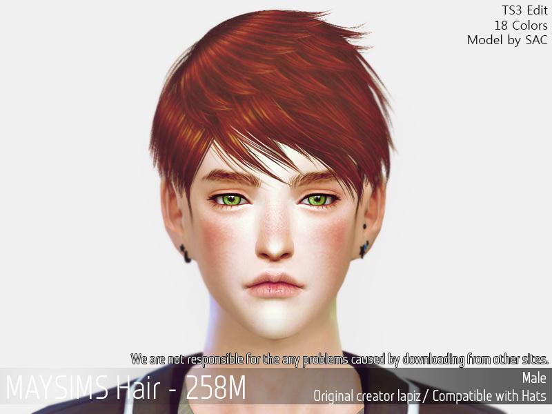MAY Sims: MAY 258M hair retextured - Sims 4 Hairs