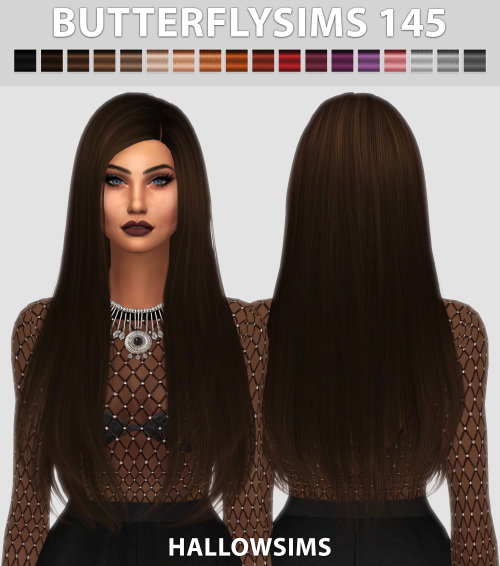 Sims 4 Hairs ~ Hallow Sims: Butterflysims 145 hair retextured
