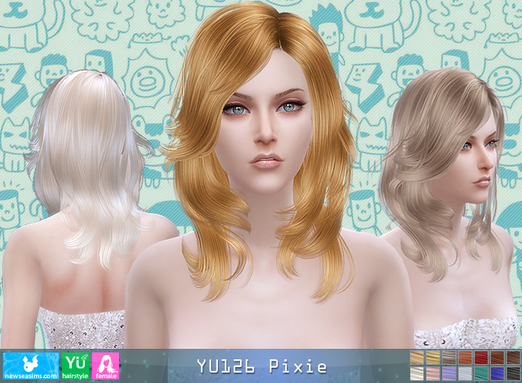 NewSea: YU126 Pixie hair - Sims 4 Hairs