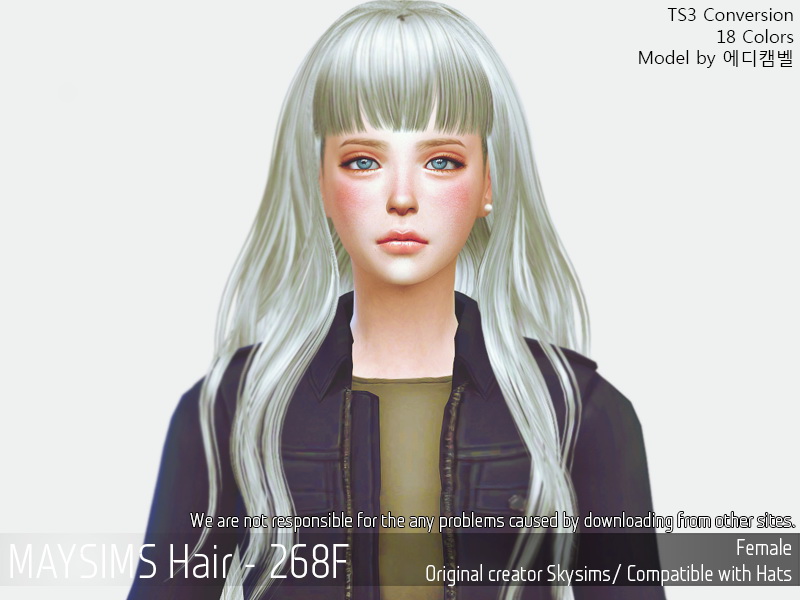 MAY Sims: May 268F hair retextured - Sims 4 Hairs